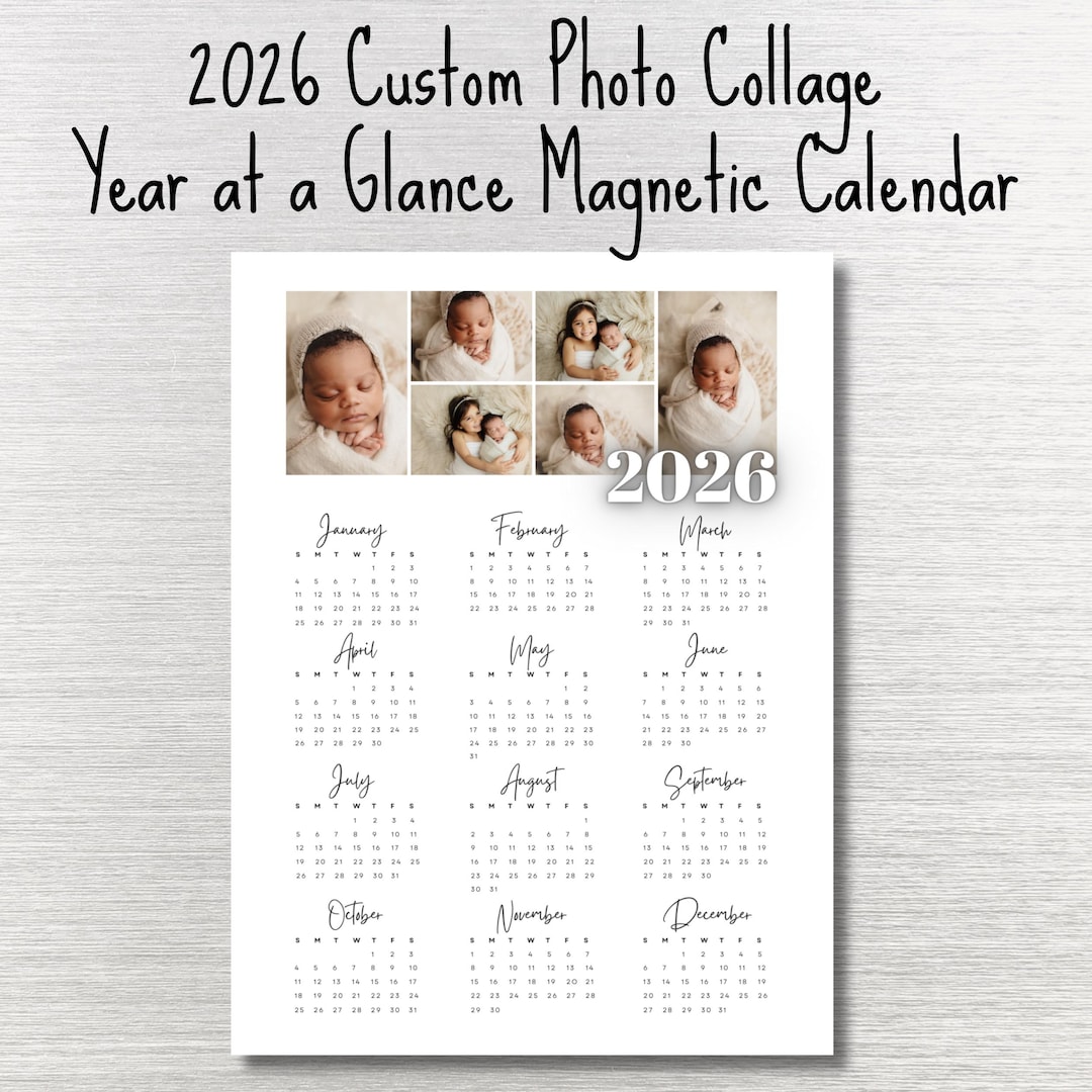 2026 Photo Collage Magnetic Calendar | Personalized Family Photos - Etsy