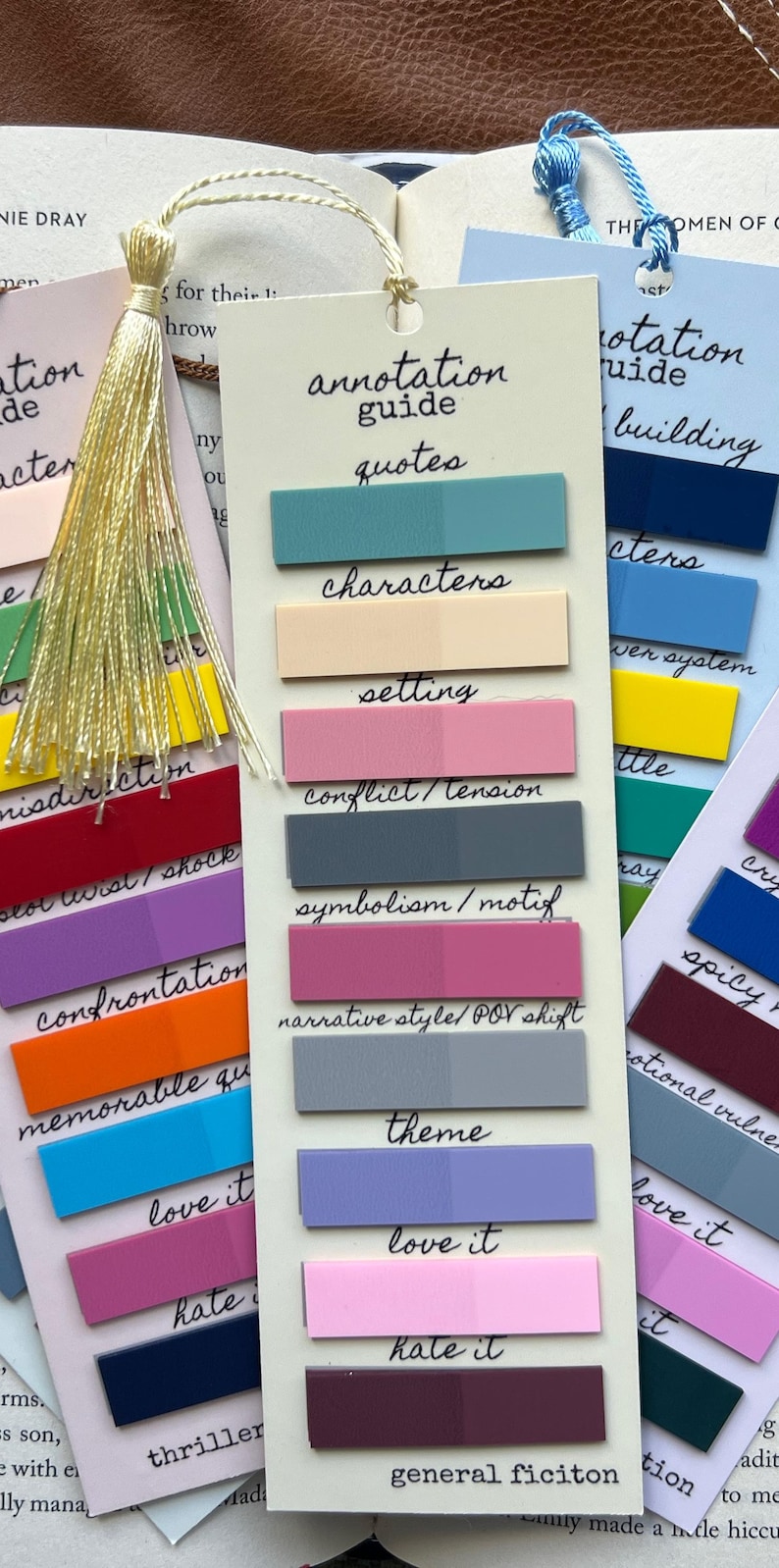 Genre-based Annotation Bookmark Kit: Pen, Tabs, Highlighter - Gift for ...