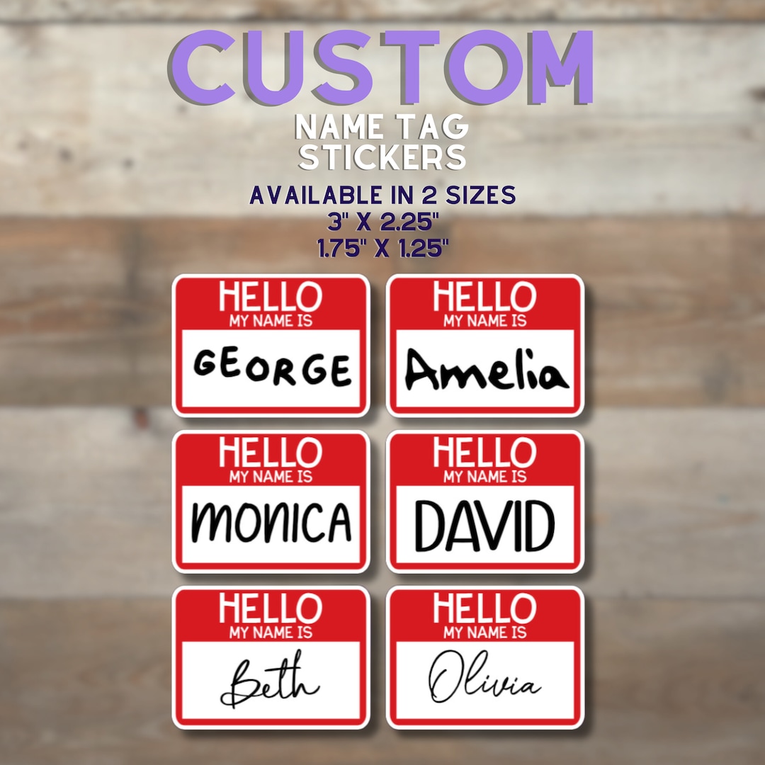 Hello My Name is Cutom Personalized Sticker | Cutom Die Cut Sticker ...