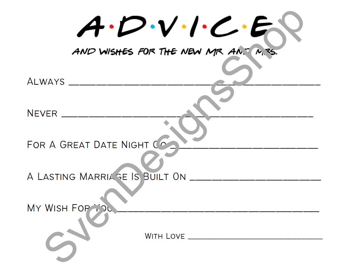 Friends Inspired | Advice and Wishes Card - Etsy