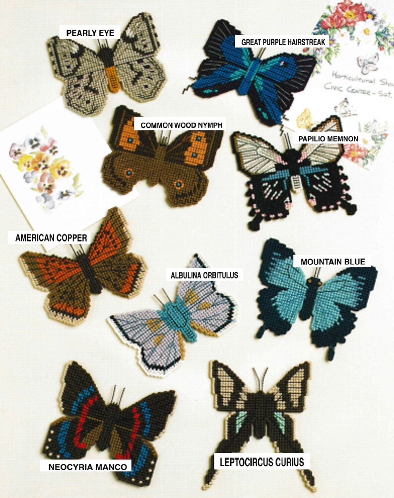 Butterfly Magnets Plastic Canvas Patterns PDF Vintage Crafts - Etsy