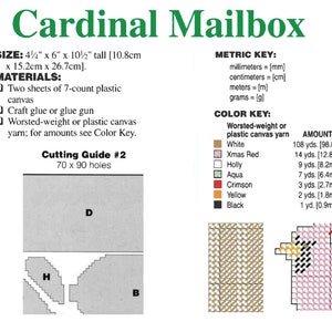Plastic Canvas Christmas Patterns PDF Download, Cardinal Bird Letter ...