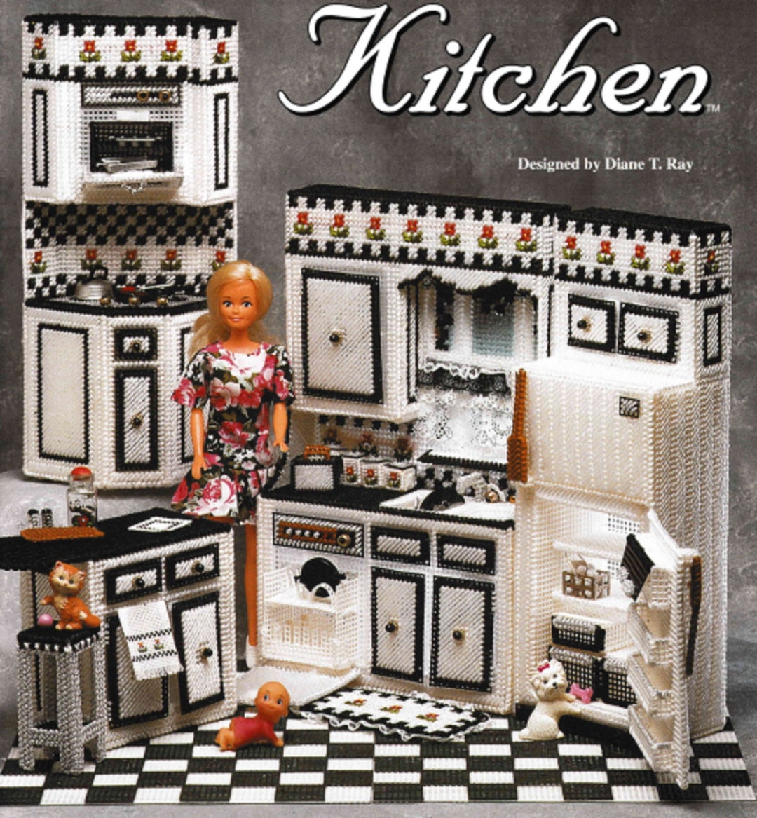 Dollhouse Kitchen Plastic Canvas Pattern PDF Vintage Instant Download ...