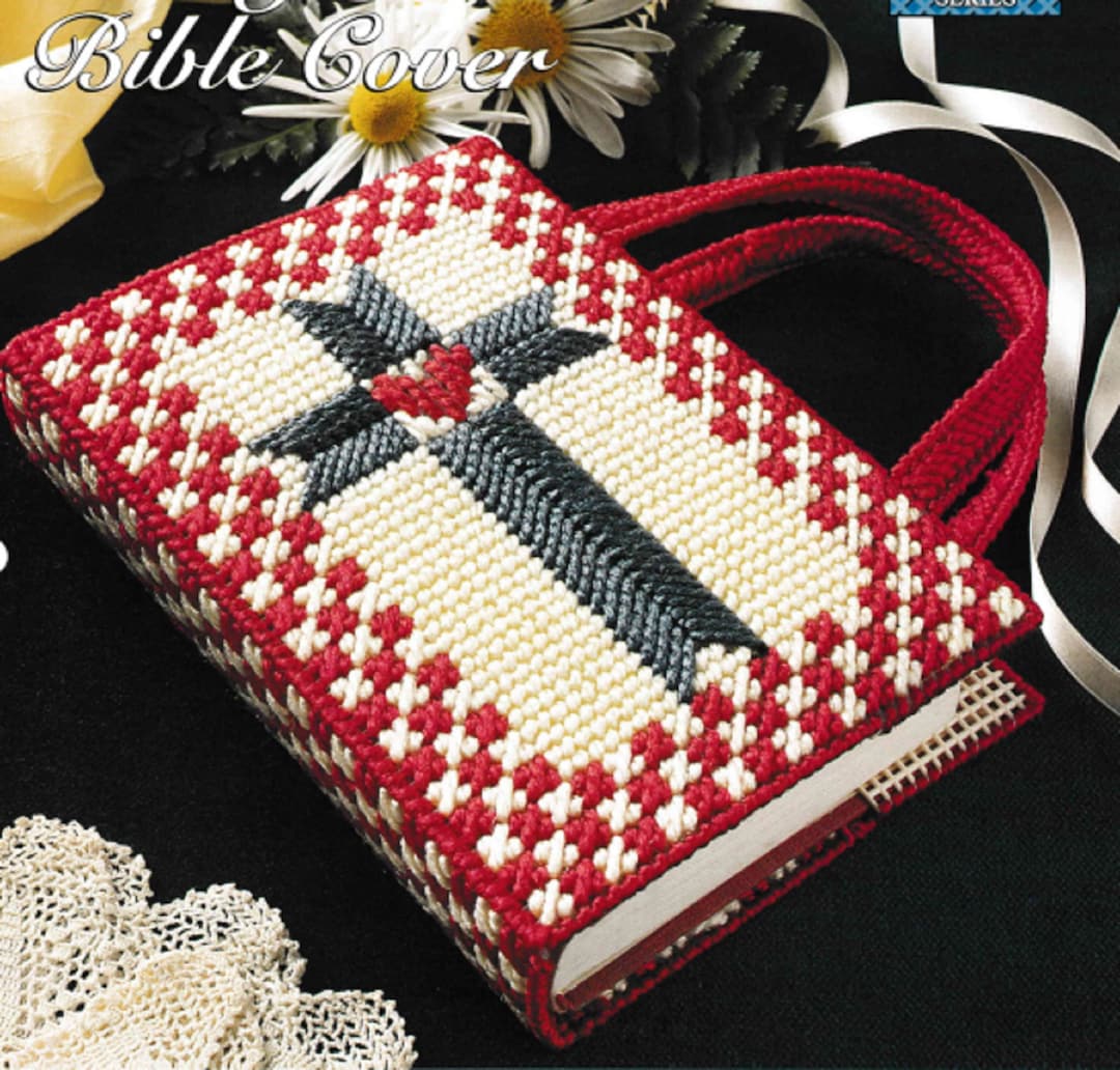 Plastic Canvas Book Cover Pattern Book PDF Country Cross & Heart Bible ...