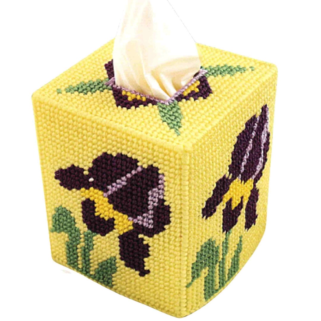 Plastic Canvas Iris Tissue Box Cover Pattern Book PDF, Vintage Crafts ...
