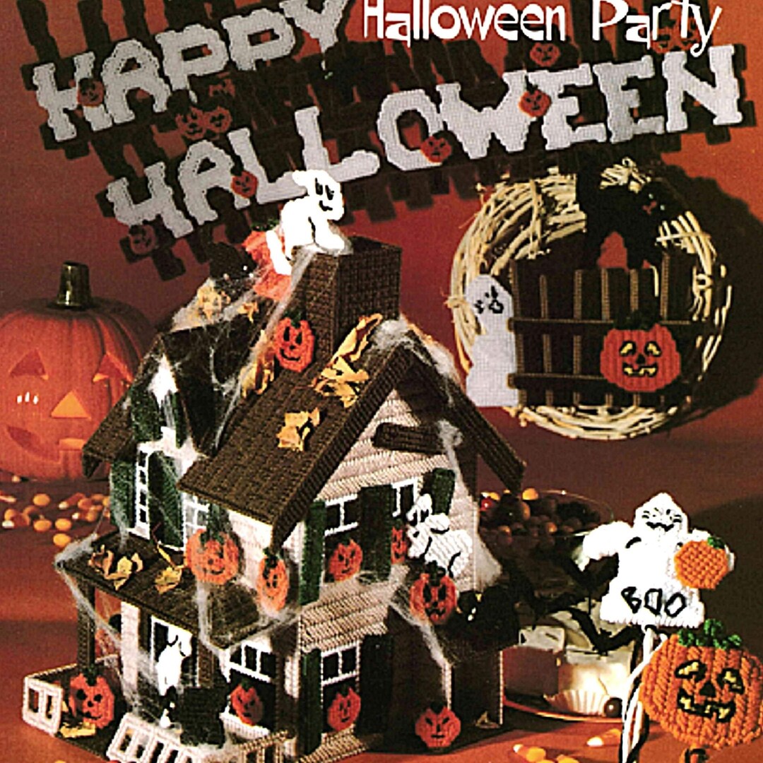 Plastic Canvas Halloween Pattern Book PDF Haunted House Party Vintage ...