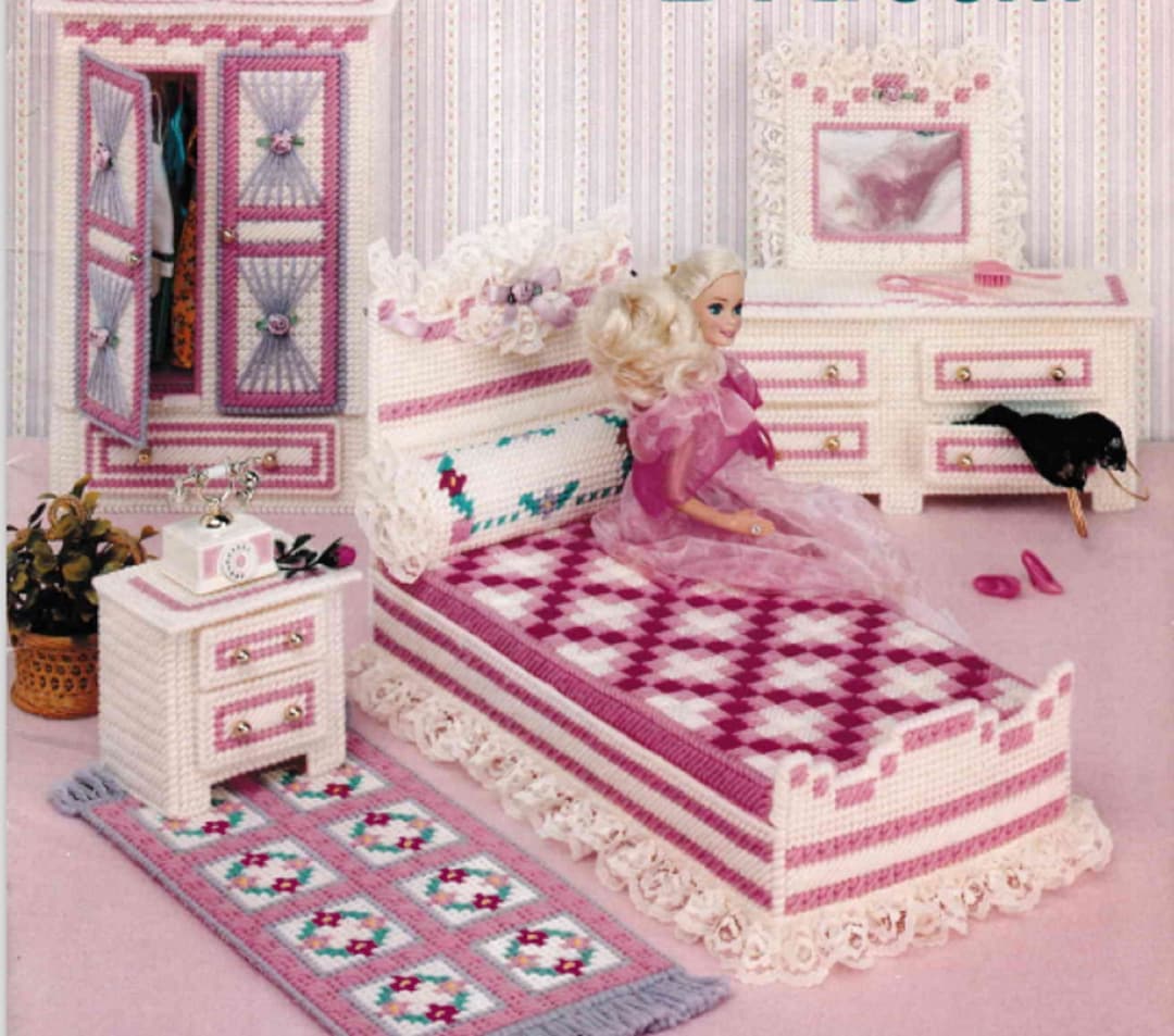 Plastic Canvas Doll Furniture Patterns PDF Instant Download, Fashion ...