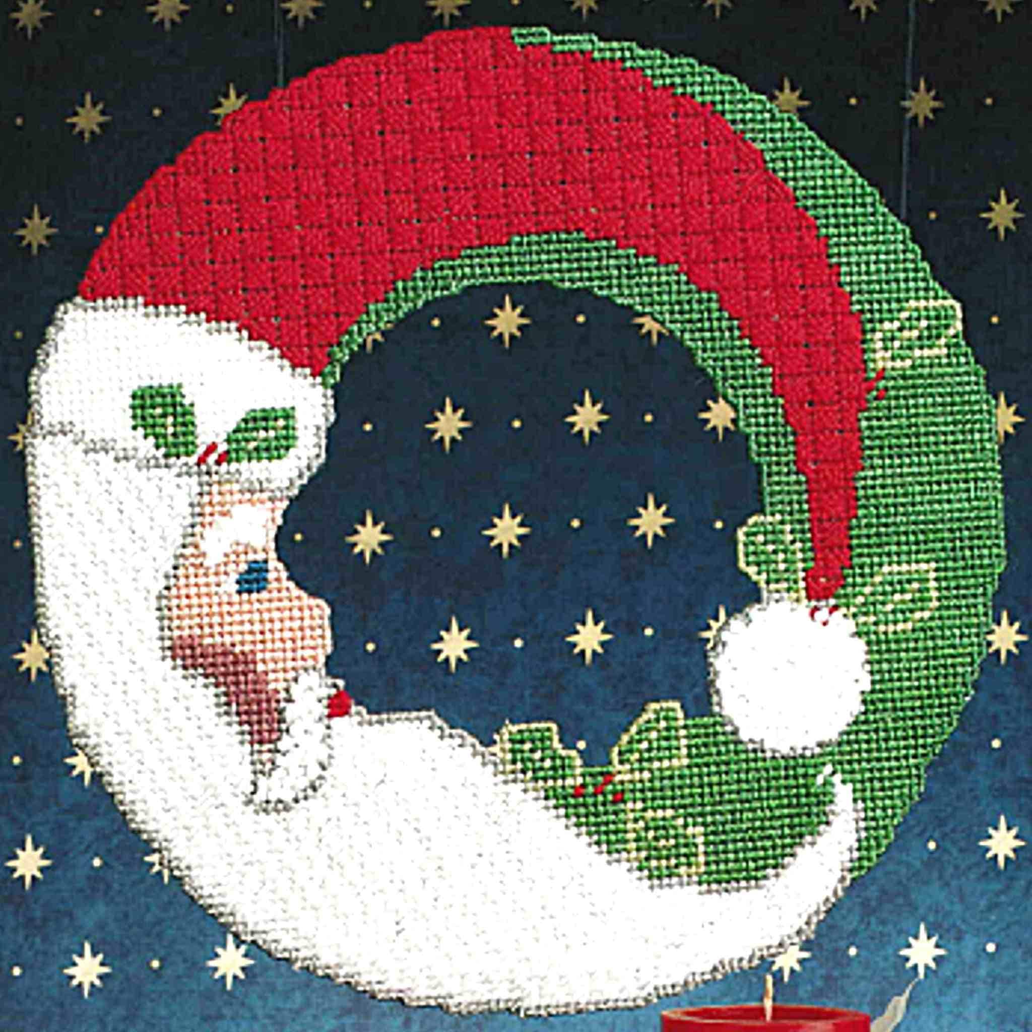 Sewing & Needlecraft Christmas Wreath with Sloth-Plastic Canvas Pattern ...