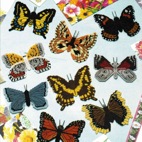 Butterfly Magnets Plastic Canvas Patterns PDF Vintage Crafts - Etsy