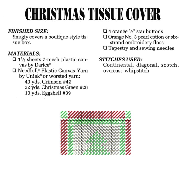 Christmas Plastic Canvas Tissue Box Cover Pattern Book PDF Easy Holiday ...