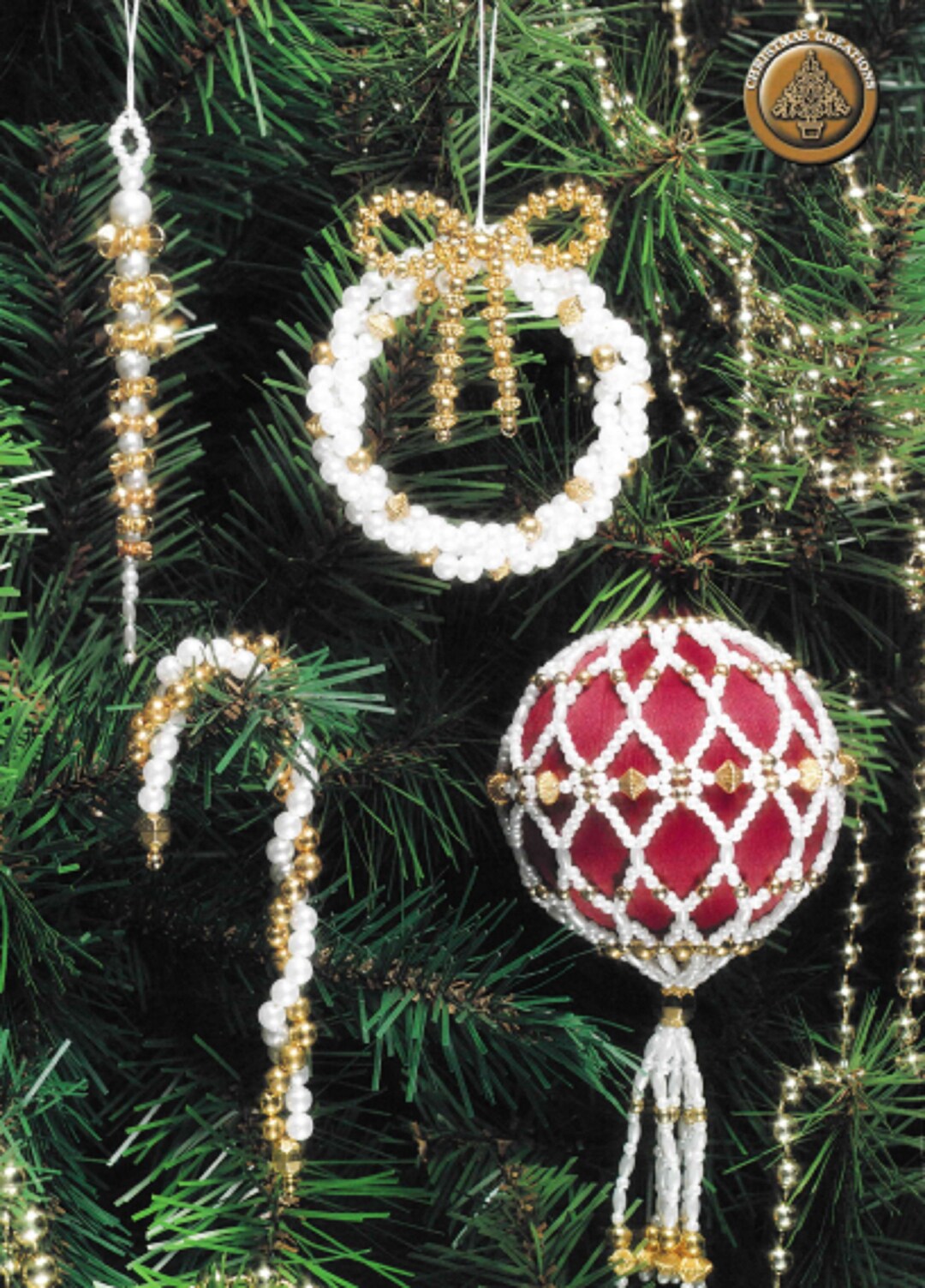 Beading Patterns Ornament PDF Beaded Ball Cover Gift Wreath Icicle ...