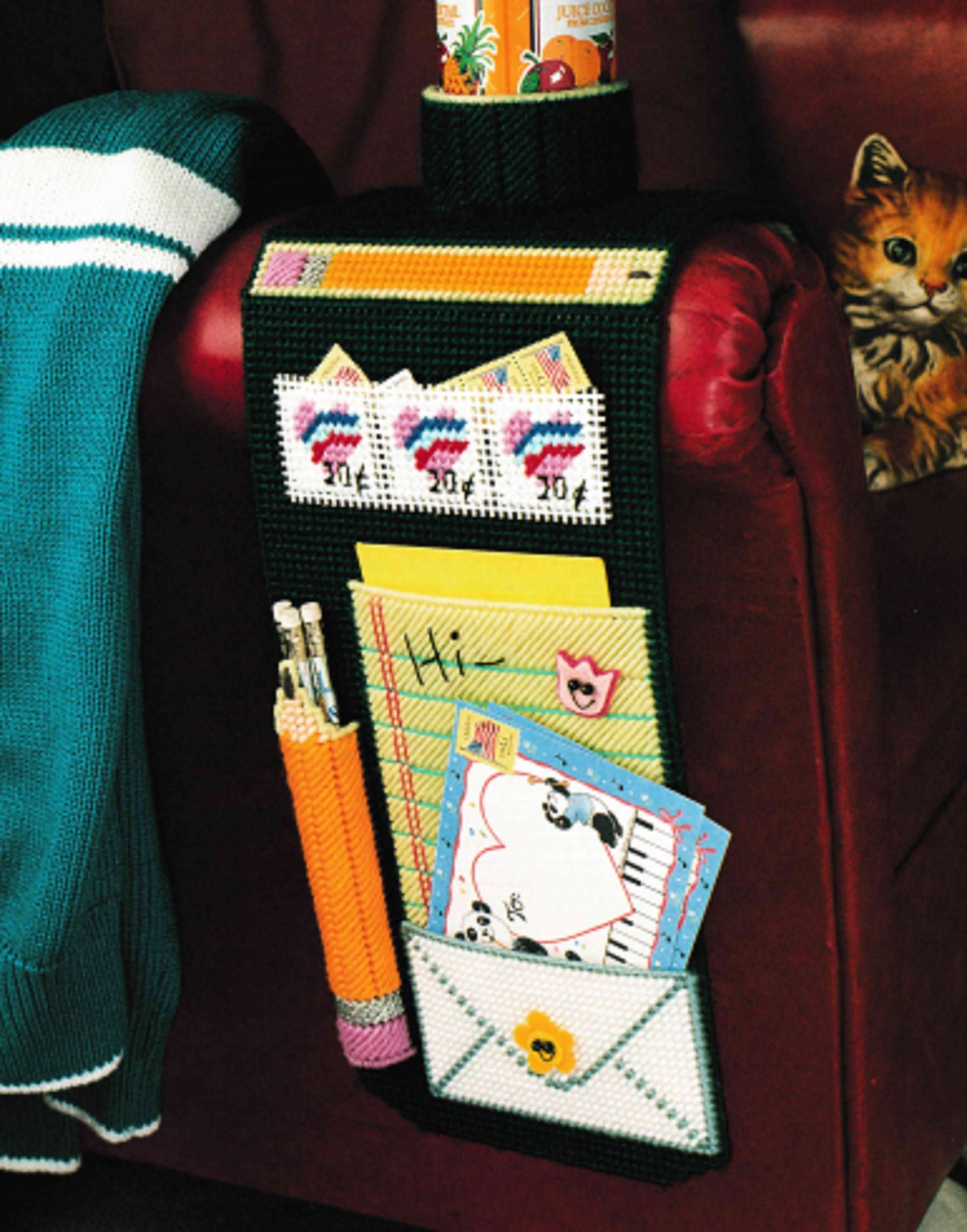 Sewing & Needlecraft Plastic Canvas Needlework Chair Caddy Organizer ...