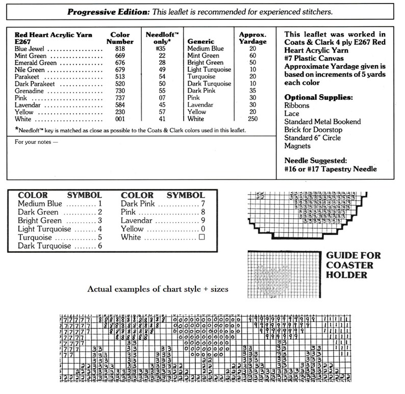 SALE! Vintage Plastic Canvas Patterns PDF Instant Download, Tulips ...
