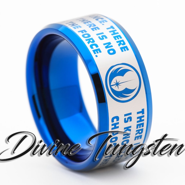 Star Wars Sith Code Design Mens Tungsten Carbide Wedding Band 10mm ...
