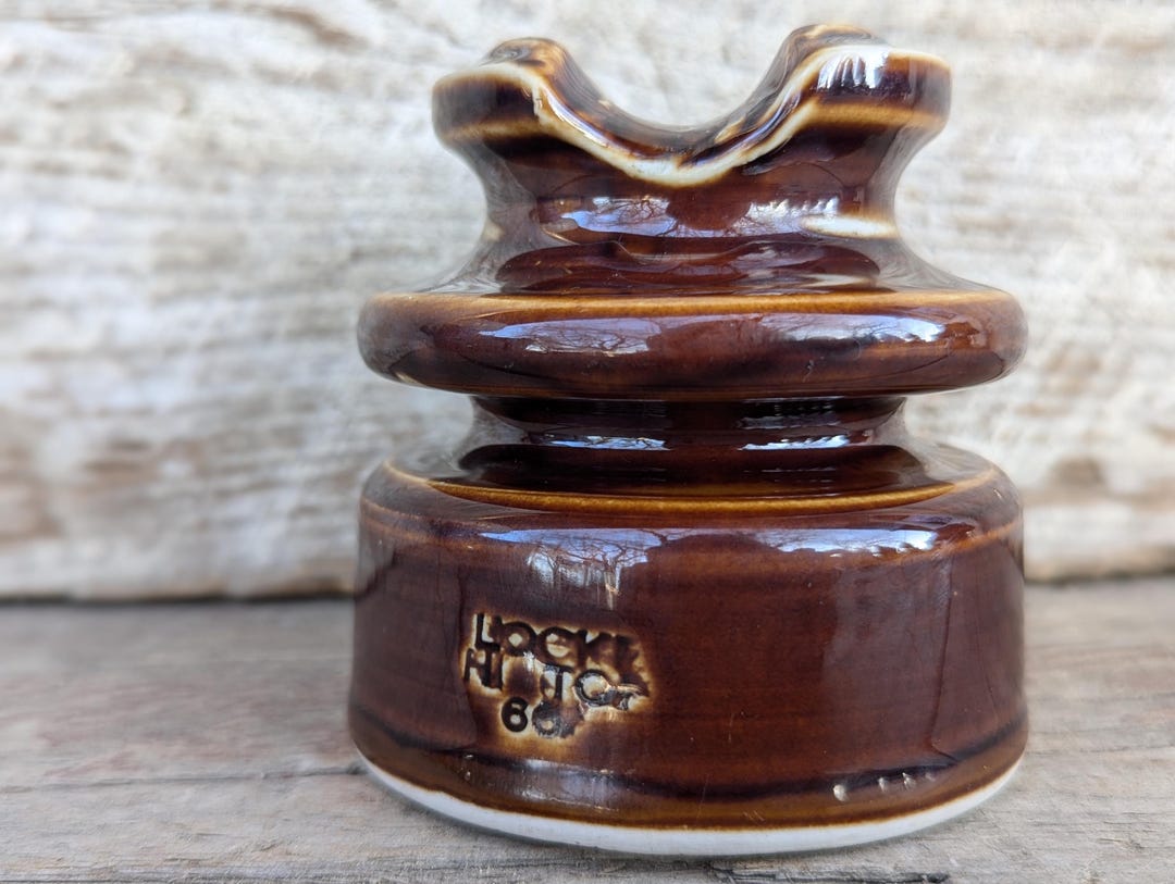 Vintage Brown Porcelain Locke Hi Top 66 Insulator - Etsy