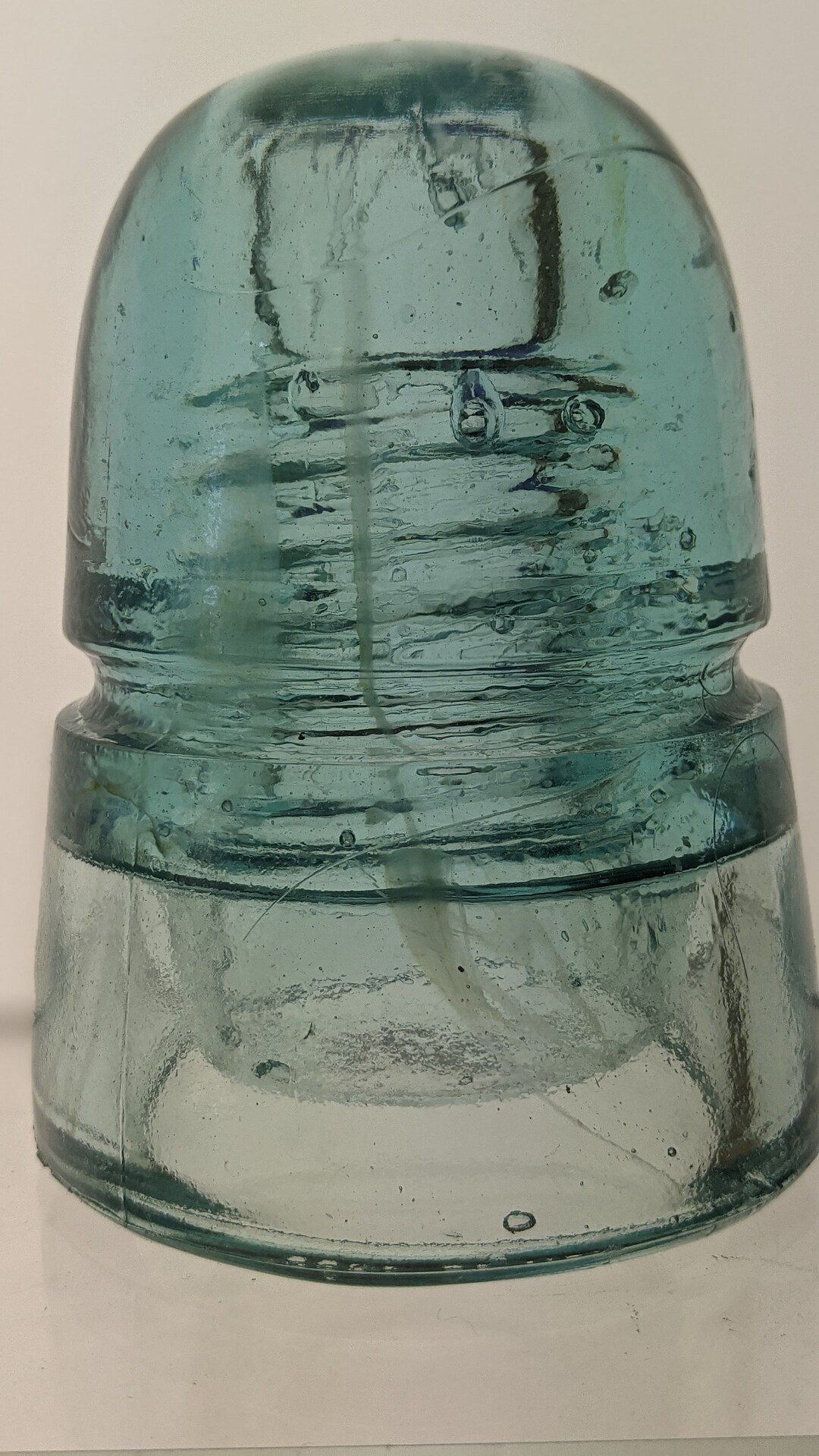 CD 145 AM. Insulator Co. Base Embossed Aqua W/ Milk Swirls Antique ...