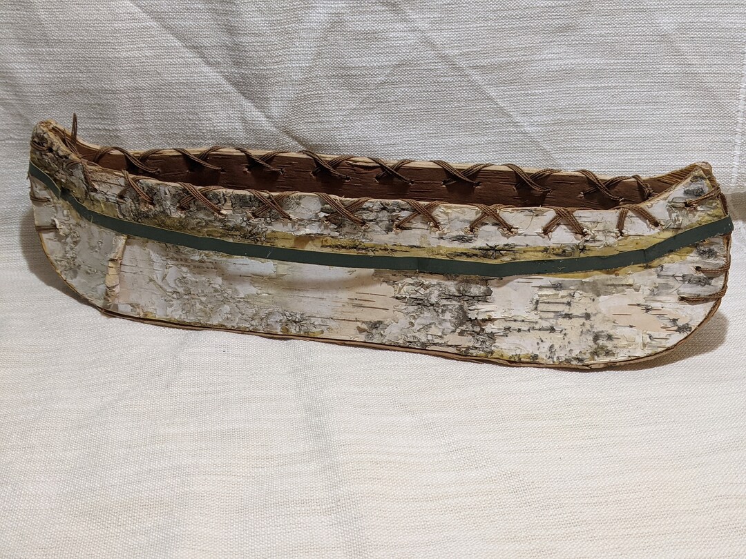 Vintage Souvenir Native American Birch Bark Canoe Hand Crafted - Etsy