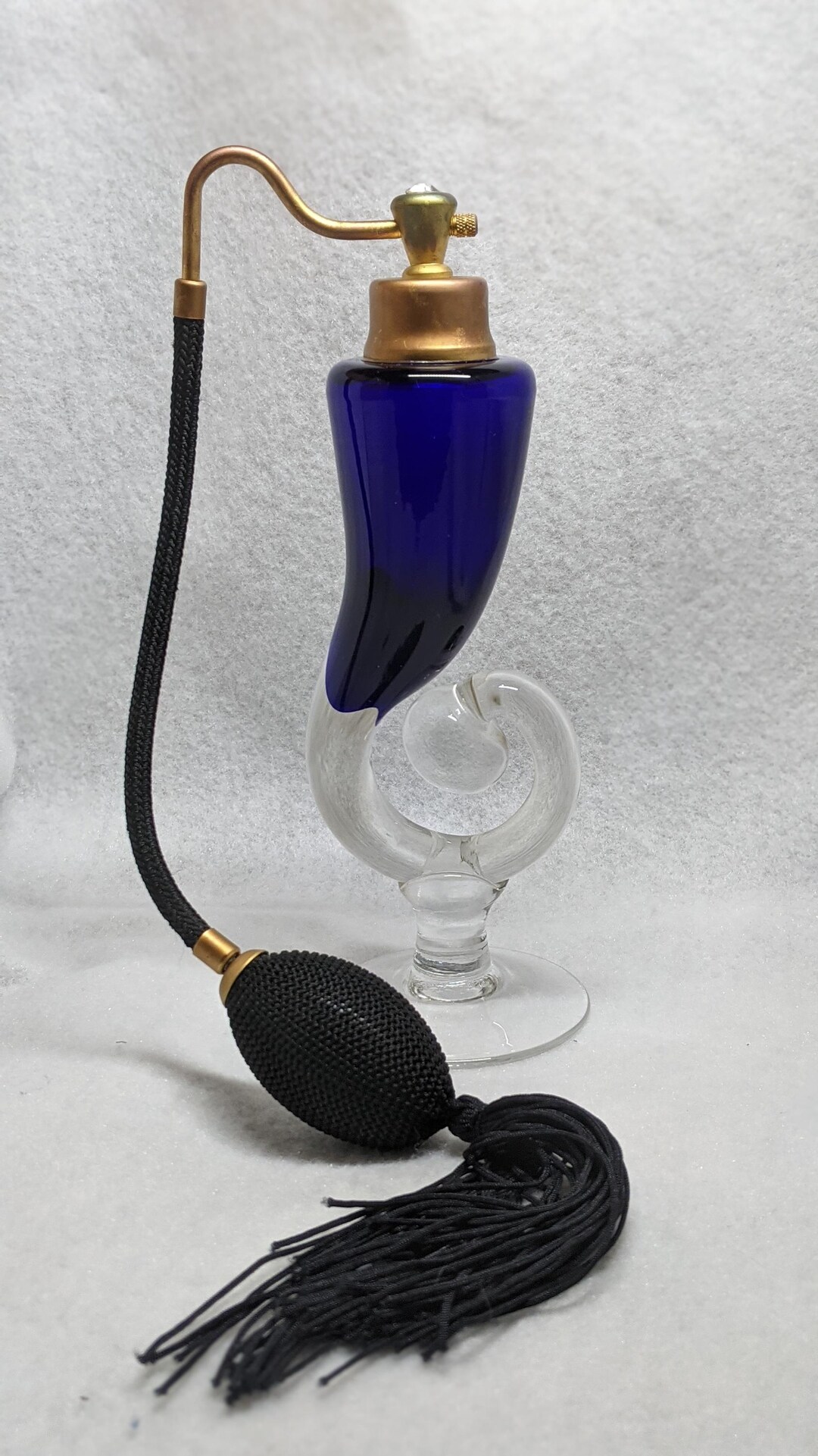 Elegant Cobalt Blue Blown Glass Perfume Atomizer 8" - Etsy