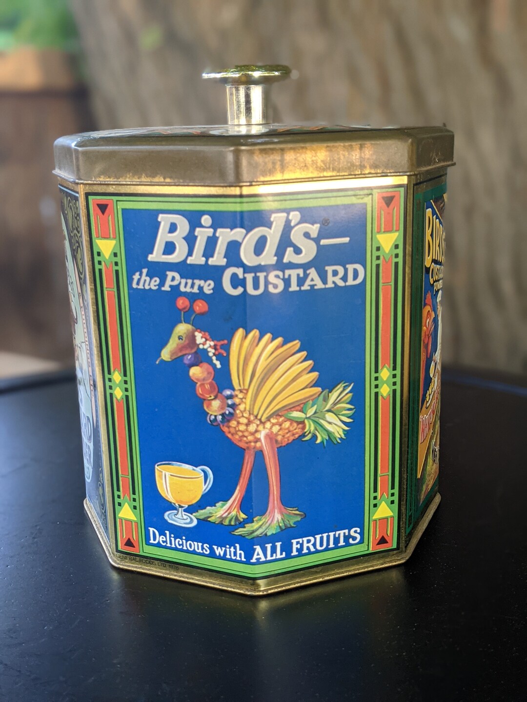 Vintage Birds Custard Powder Tin Illustration Display Piece Advertising ...