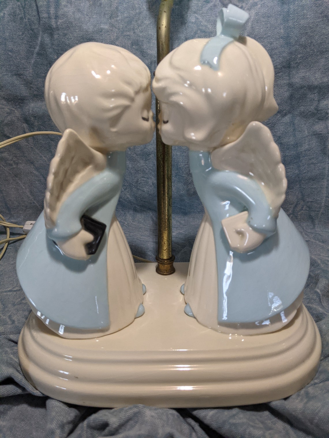 Vintage Mid Century Kissing Choir Angels Nursery Lamp - Etsy
