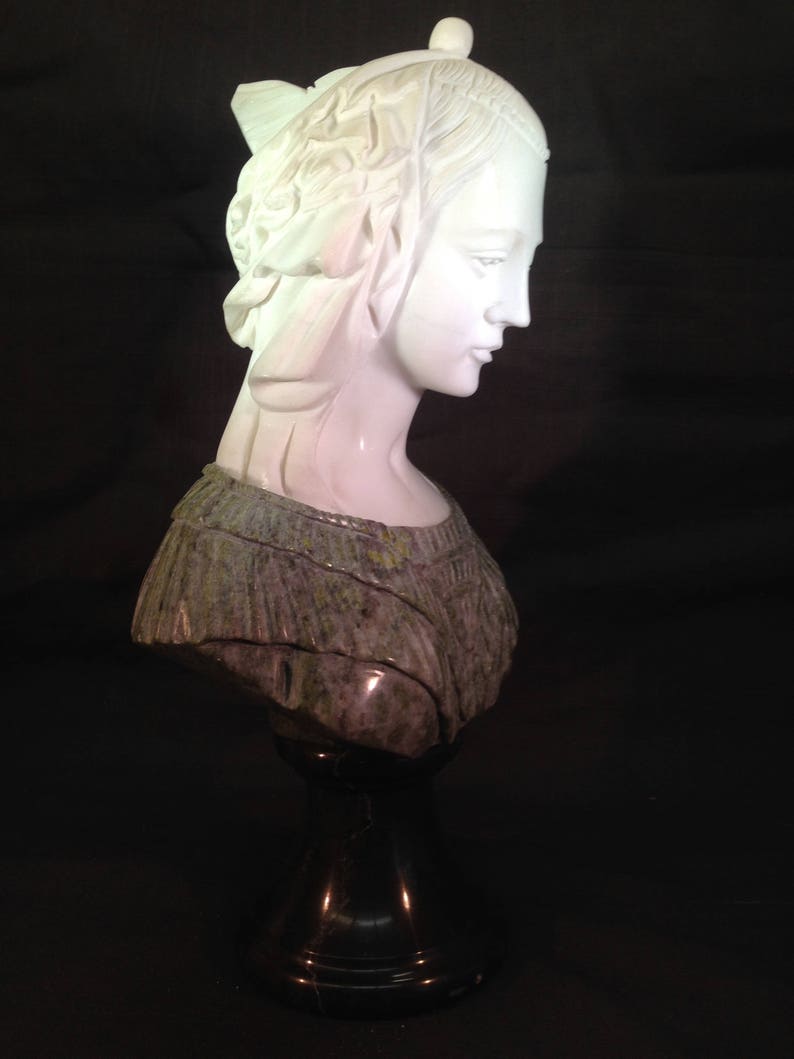 Grand Tour Italian Two Color Marble Bust of a Women - Etsy