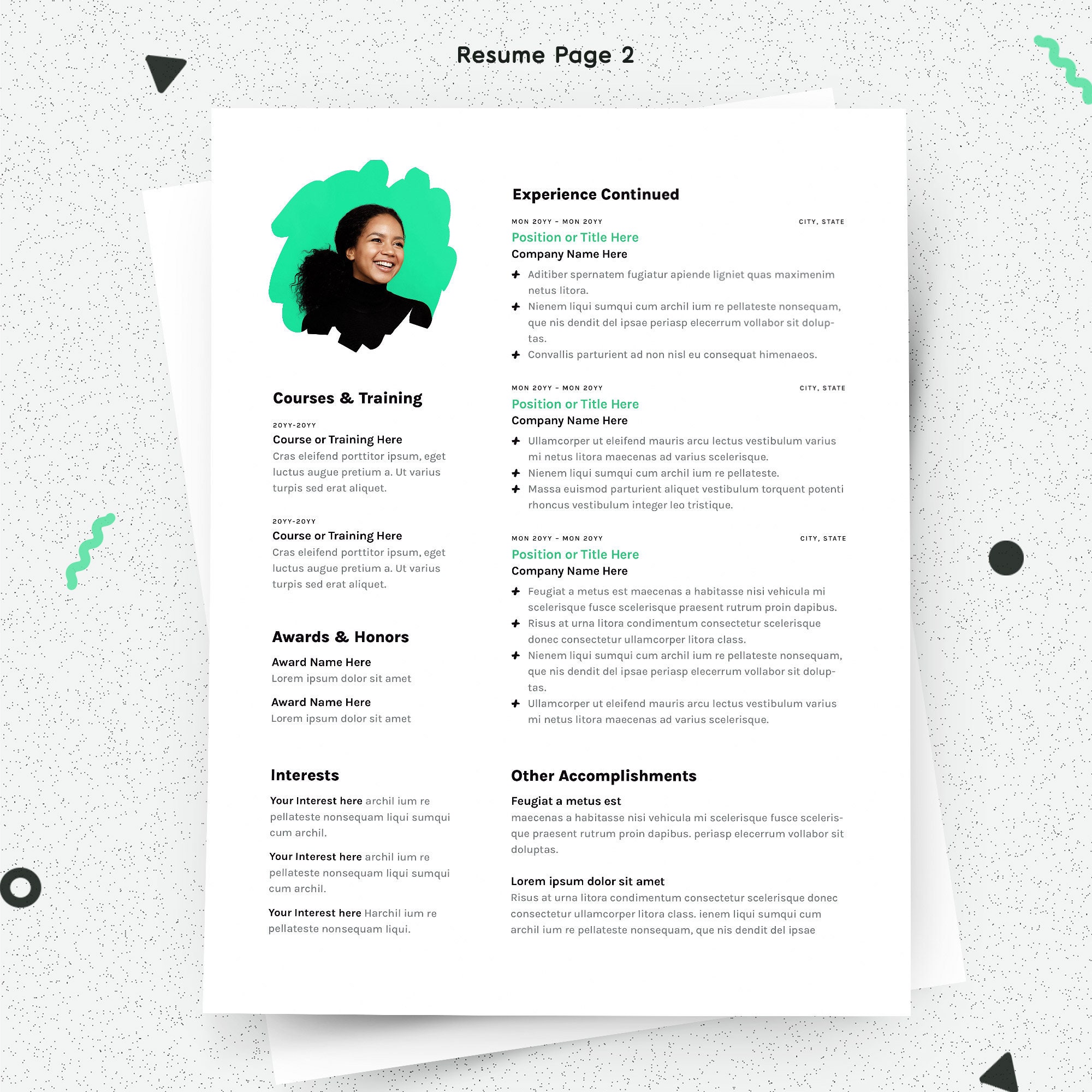 Resume With Photo Template | Marketing Resume | Social Media Resume ...