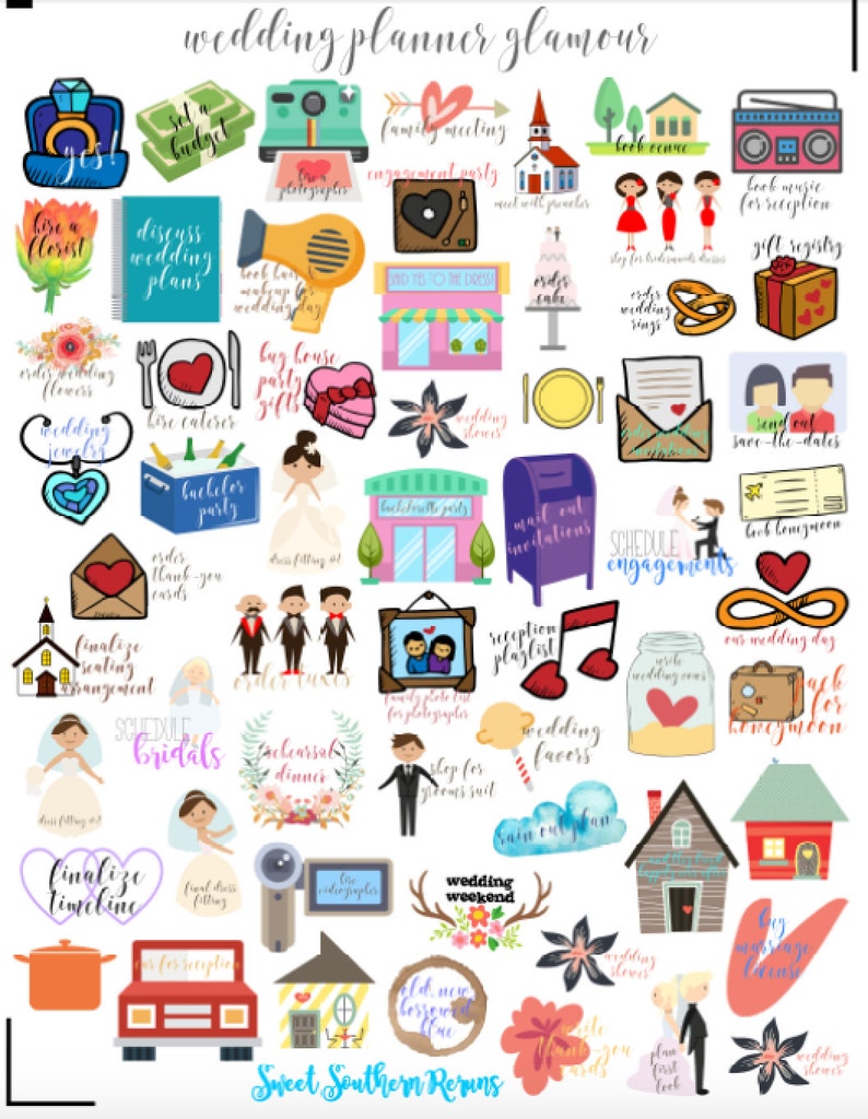 WEDDING PLANNER STICKERS for the bride to be Perfect for Kate | Etsy