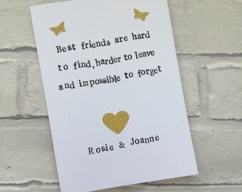 Best friends card | Etsy