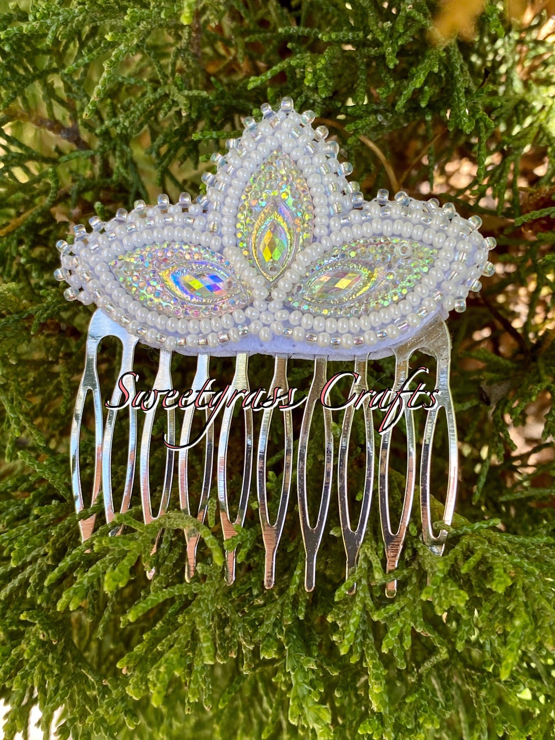 Native American Beaded Hair Comb, Hair Comb, Regalia, Girls Regalia ...
