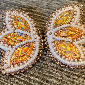 Copper Beaded Earrings, Native American Beaded Earrings, Indigenous ...