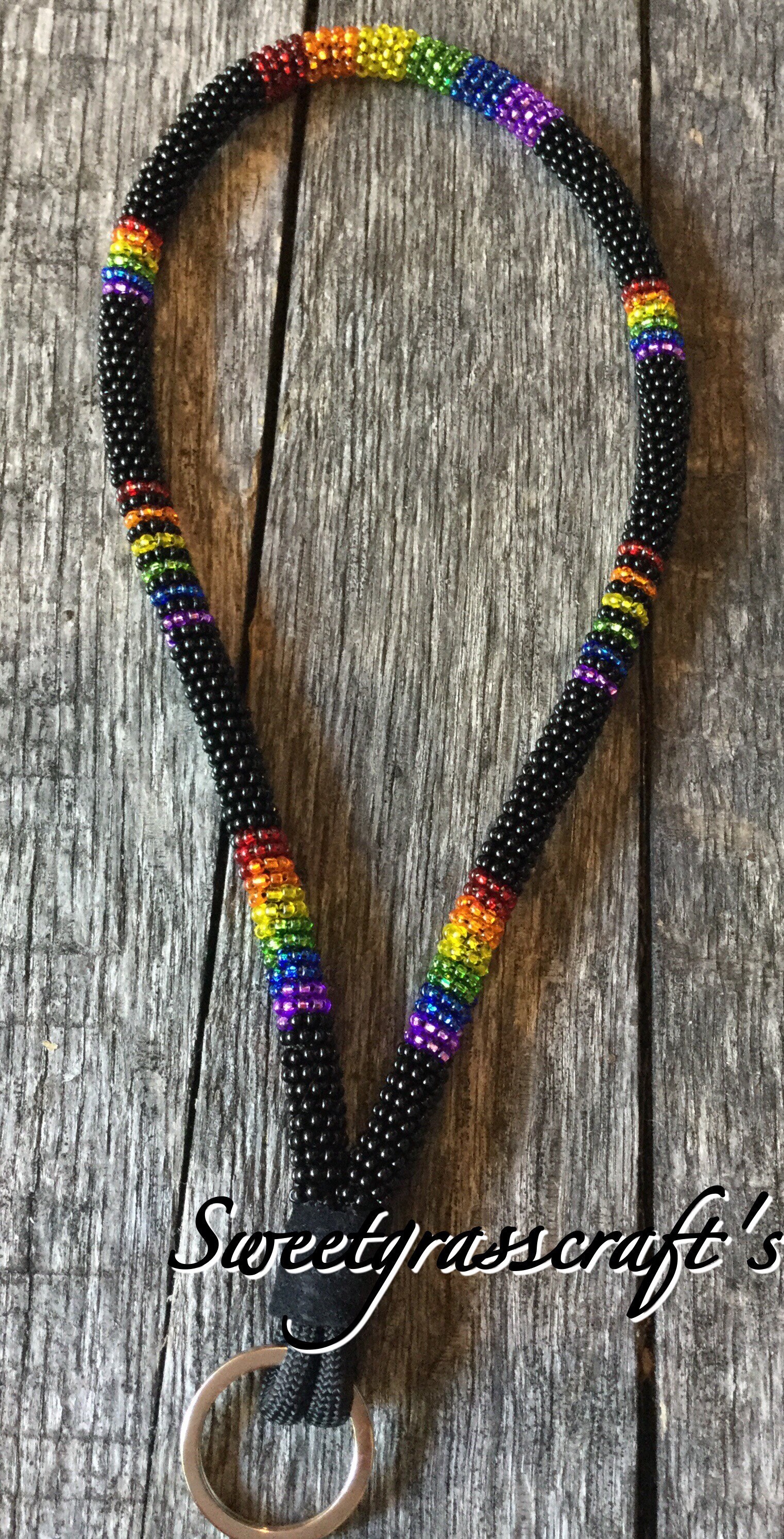 Pride Key Chain, Pride Wristlet Beaded Keychain, 9inch Long Wristlet ...