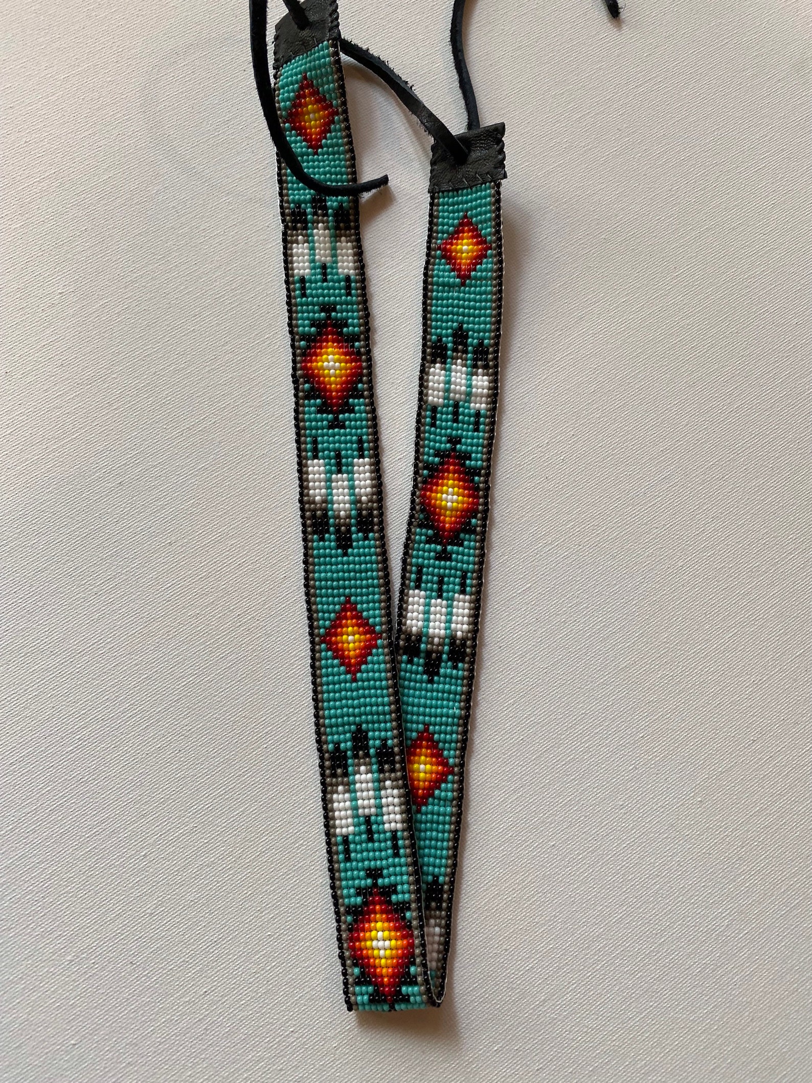 Beaded Turquoise Cowboy Hat Band Native American Beaded | Etsy