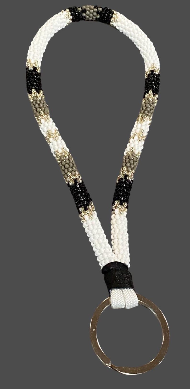 Beaded Custom Color Key Chain, 8” Wristlet Beaded Keychain, Beaded ...