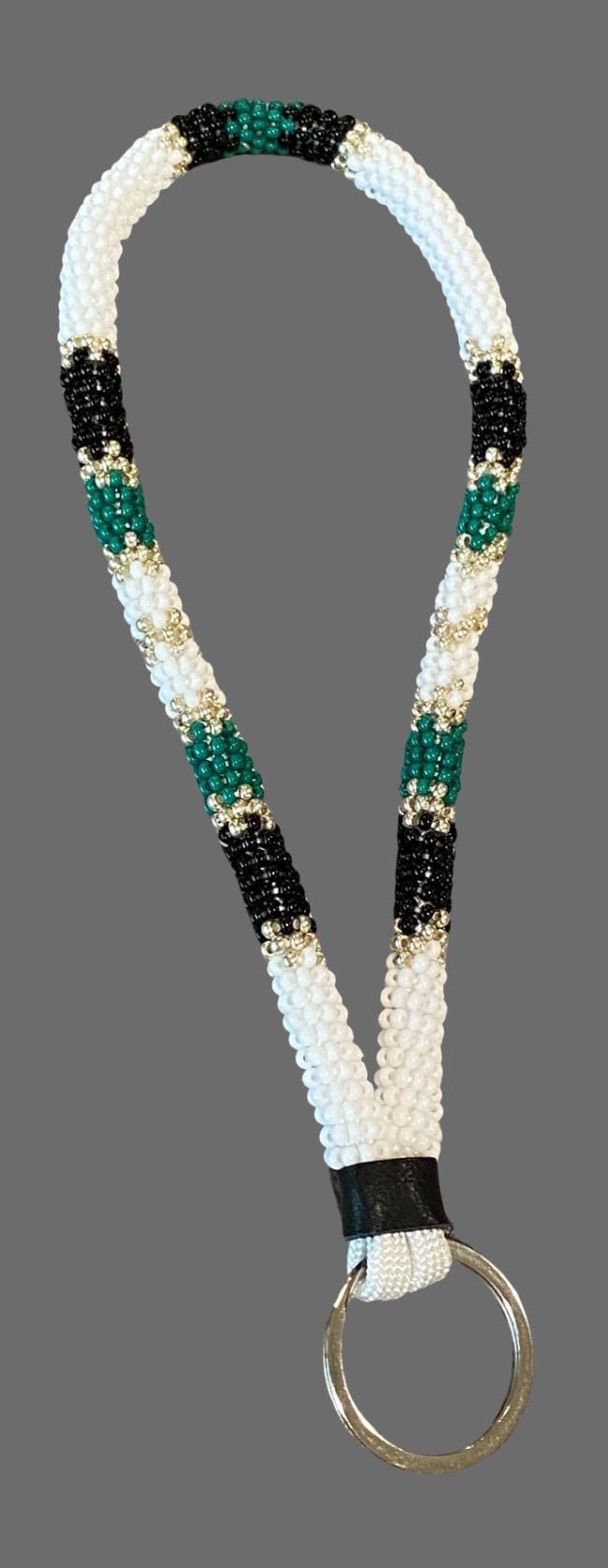 Beaded Custom Color Key Chain, 8” Wristlet Beaded Keychain, Beaded ...