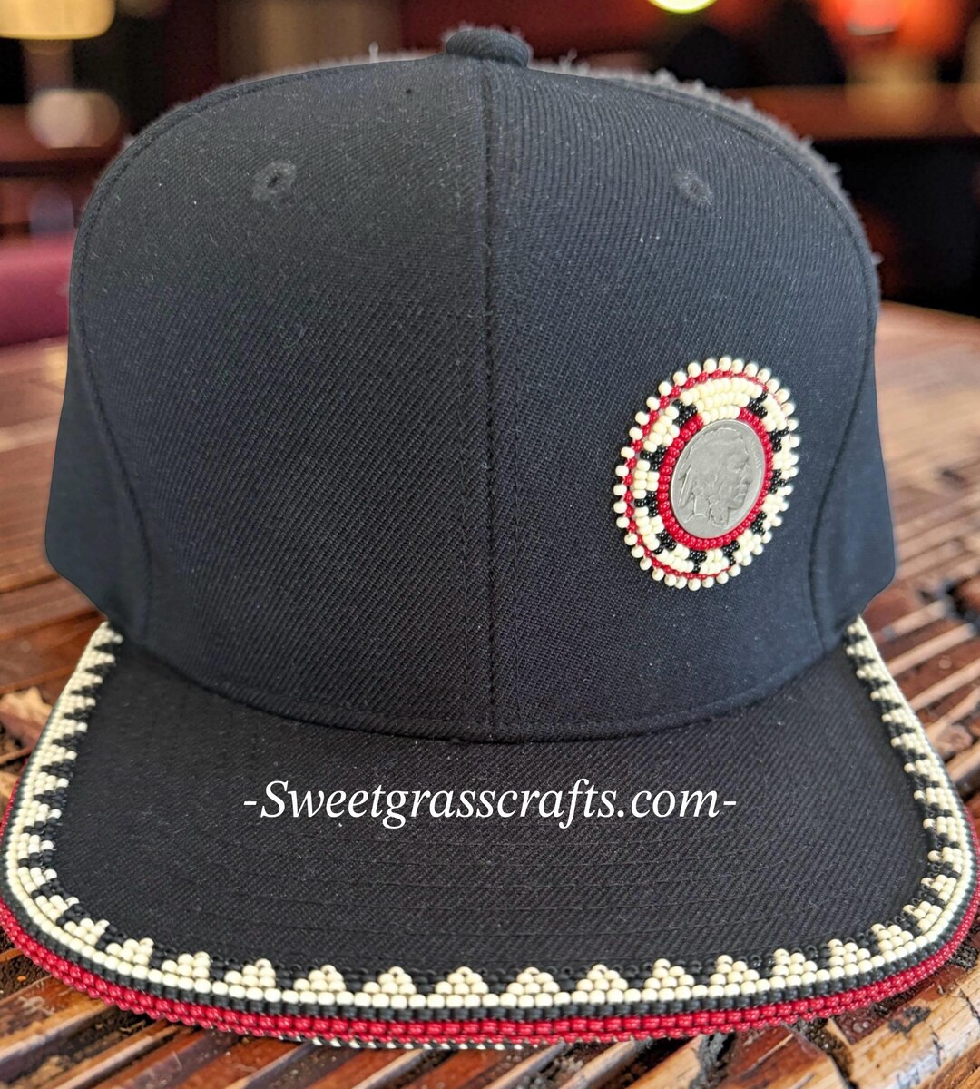 Beaded Native American Beaded Baseball Hat, Buffalo Nickel Red Road - Etsy