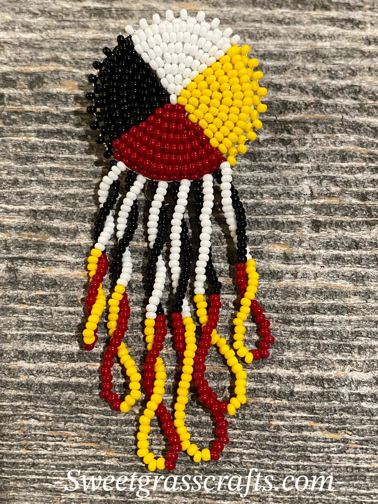 Beaded Medicine Wheel Lapel Pin, Indigenous First Nation Beaded Pin - Etsy