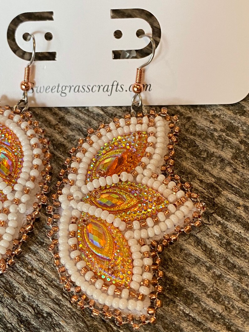 Copper Beaded Earrings Native American Beaded Earrings - Etsy