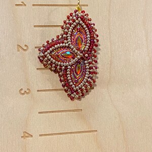 Stunning Red & Gold Beaded Earrings, Native American Beaded Earrings ...