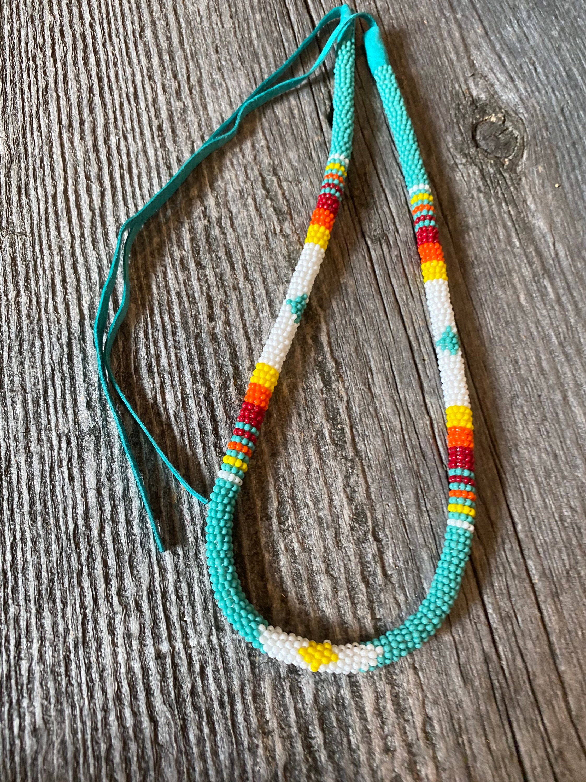 Turquoise Round Beaded Hat Band, Fedora Hat Band, Western Hat Band ...