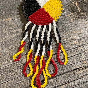 Beaded Medicine Wheel Lapel Pin, Indigenous First Nation Beaded Pin - Etsy