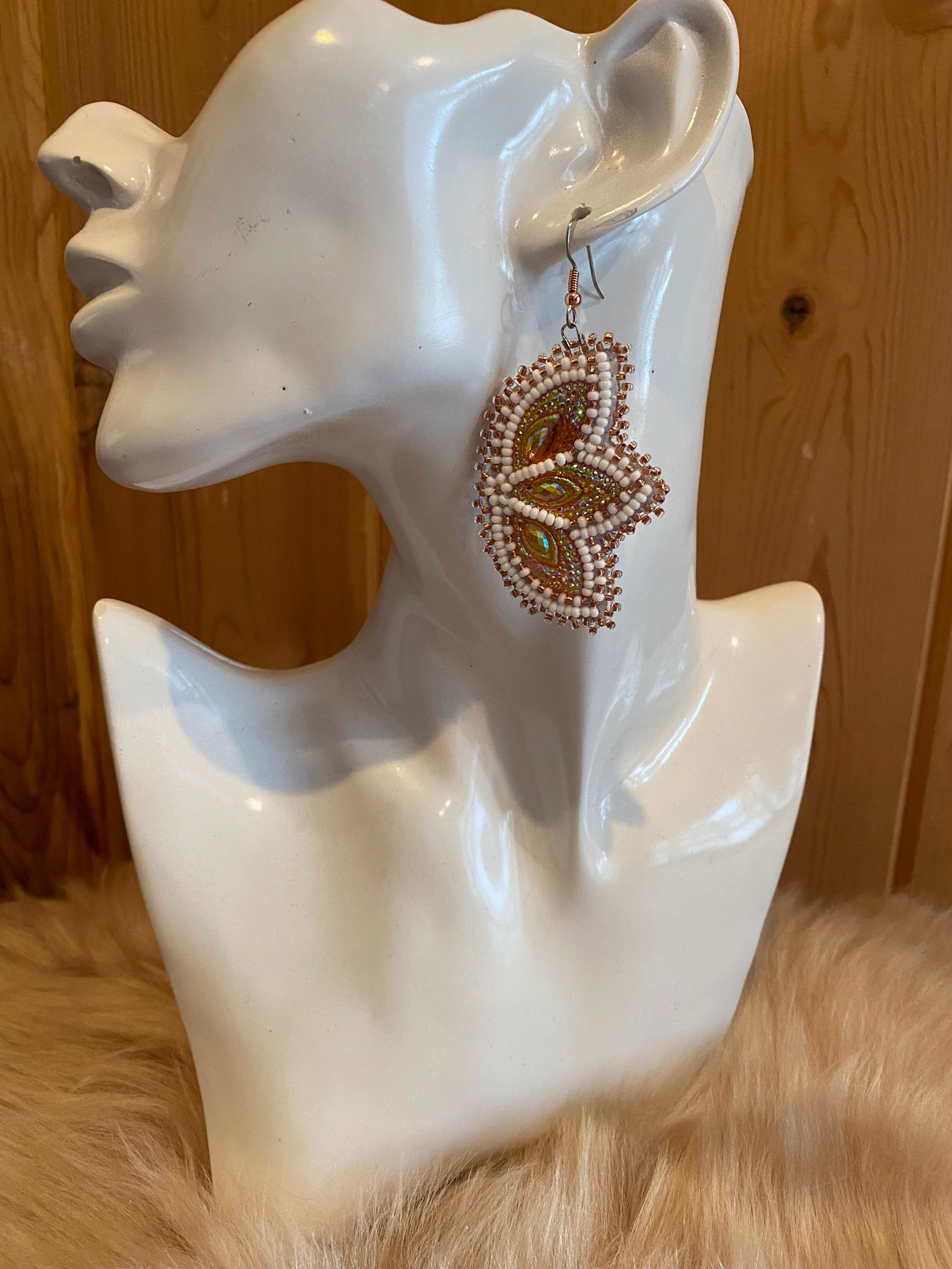 Copper Beaded Earrings Native American Beaded Earrings - Etsy