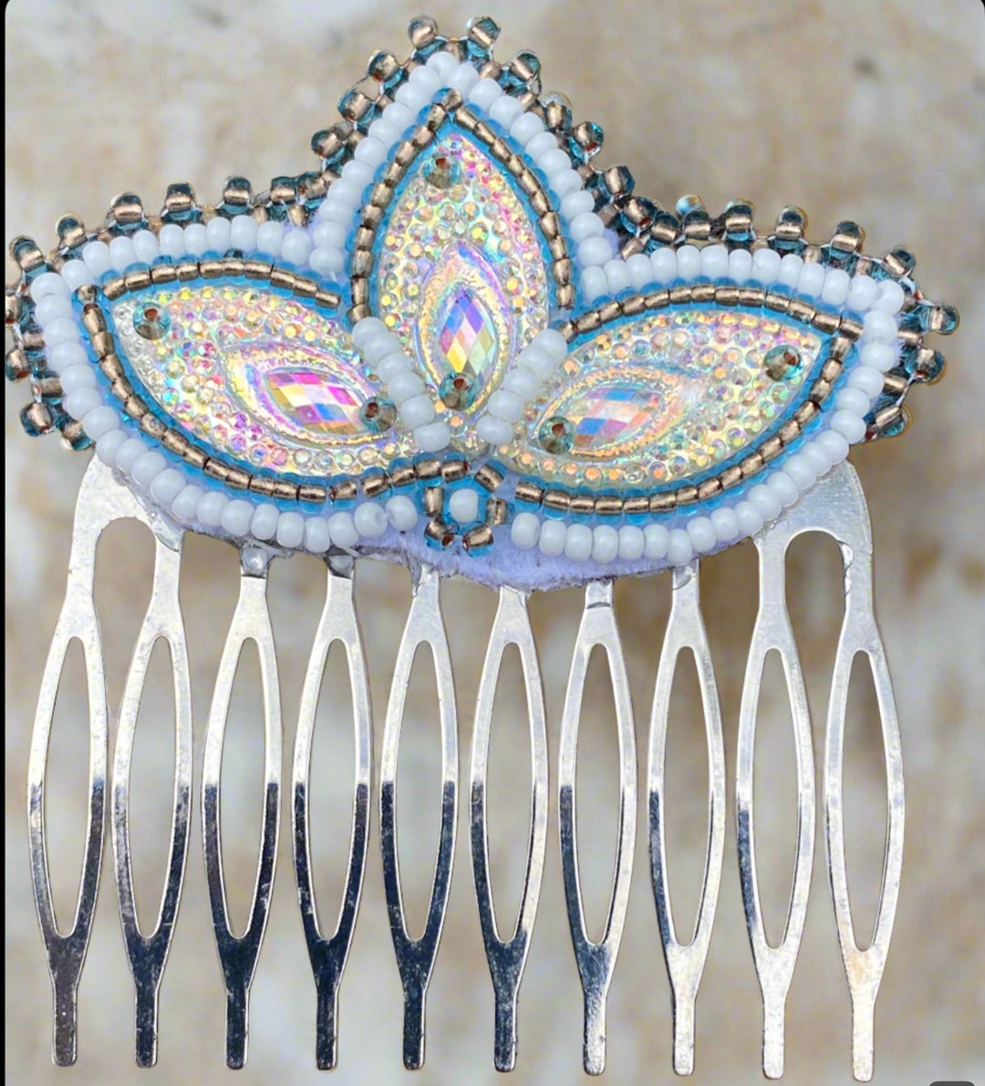 Native American Beaded Hair Comb, Hair Comb, Regalia, Girls Regalia ...
