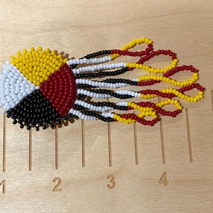 Beaded Medicine Wheel Lapel Pin, Indigenous First Nation Beaded Pin - Etsy