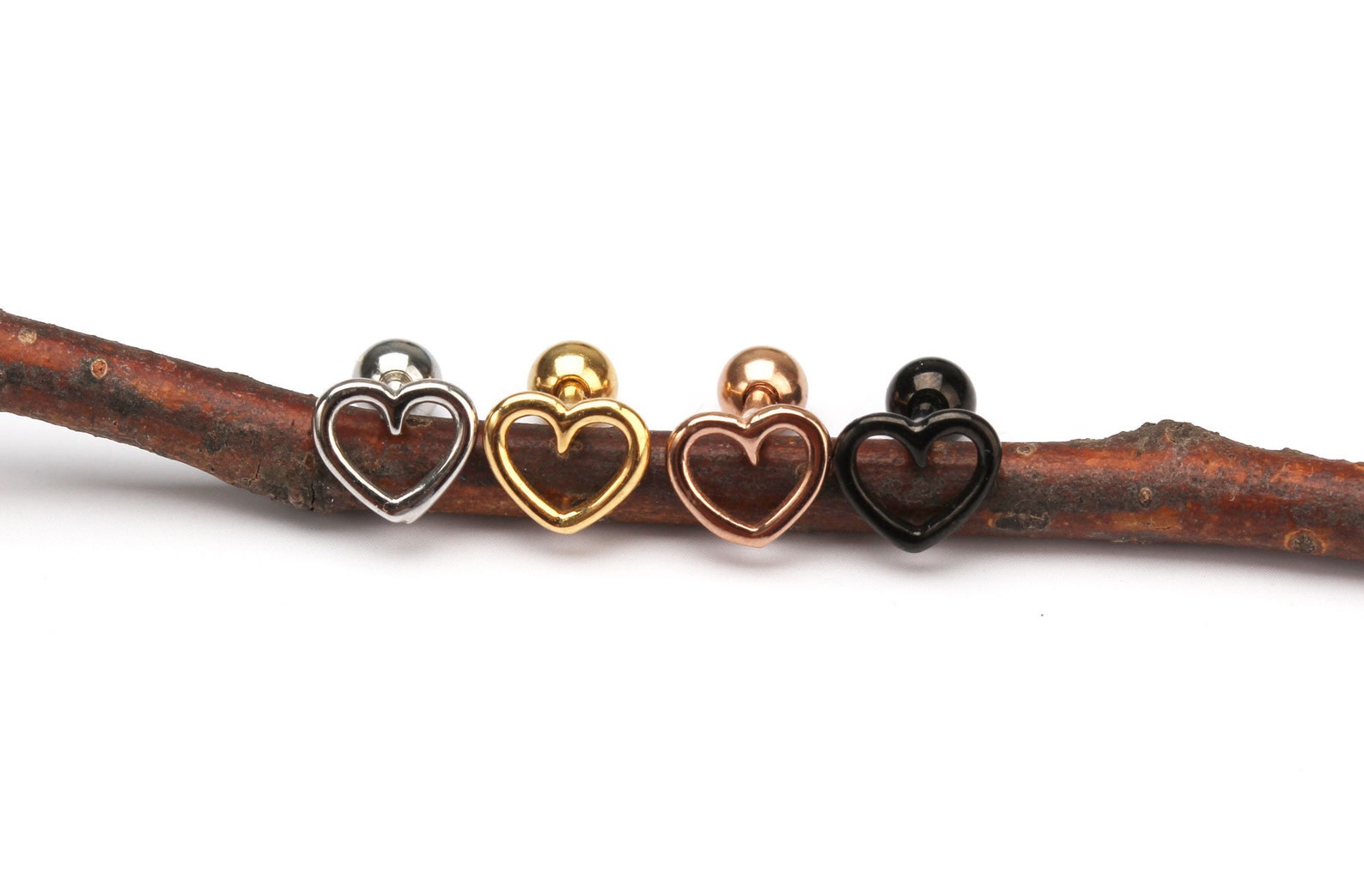 Tiny Heart Earring 16G Heart Cartilage Piercing Heart Helix | Etsy