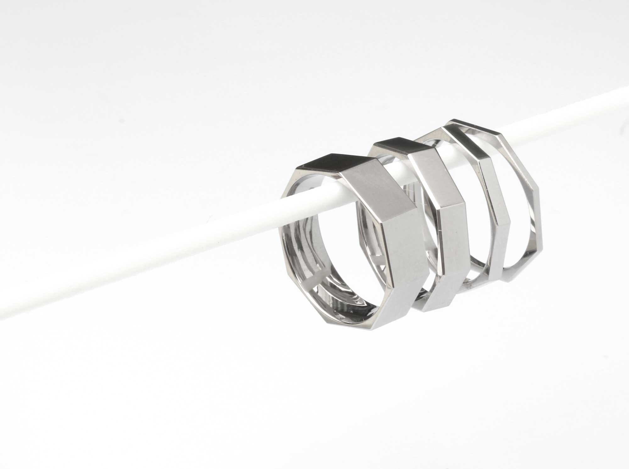 Octagon Ring Silver Geometric Ring 1mm 2mm 4mm 6mm Statement Ring ...