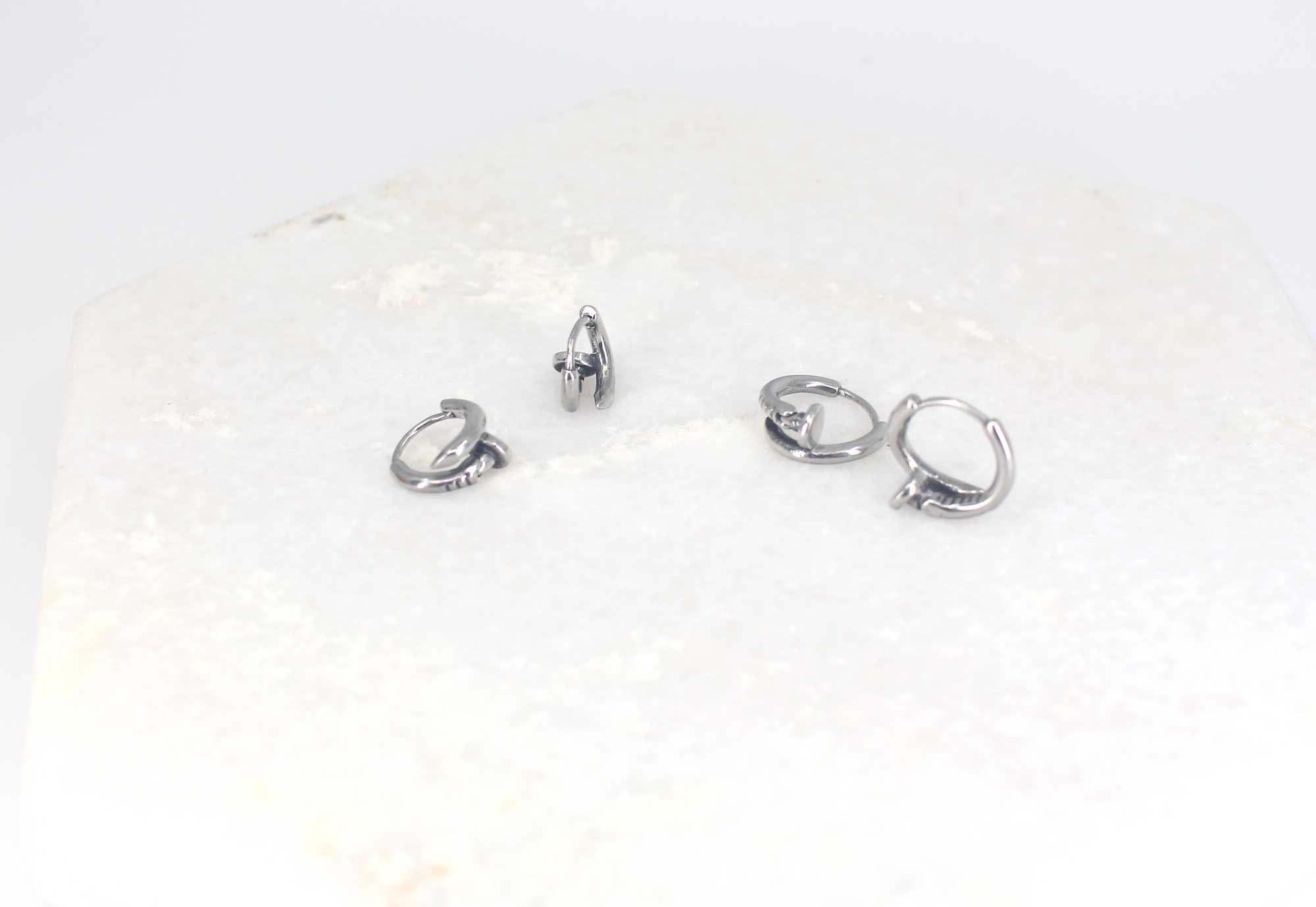 Nail Huggie Hoop Earrings for Men Hoop Cartilage Huggie - Etsy