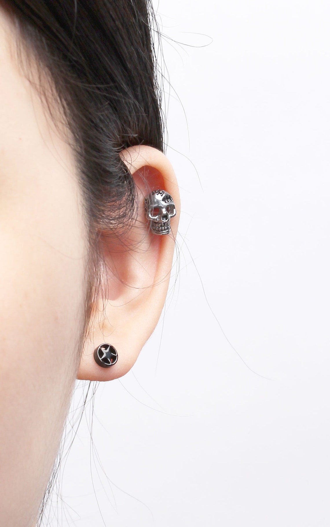 Skull earring 16g skull helix piercing surgical | Etsy