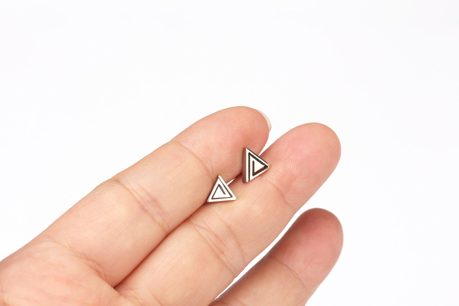 16G Triangle Earring Spiral Studs Earring Piercing for Men - Etsy