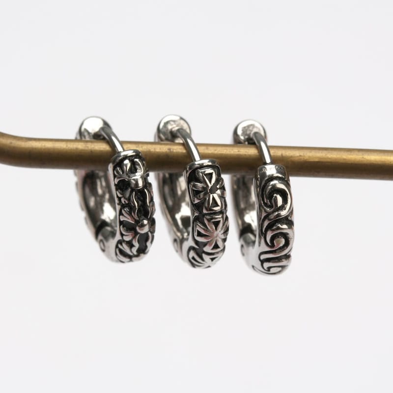Small Thick Hoops for Men - Etsy