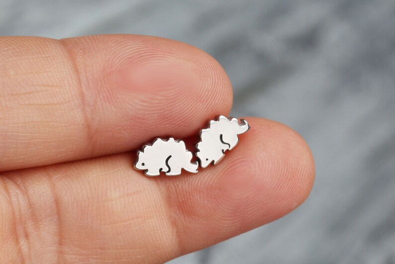 Dinosaur Earrings Stegosaurus Dinosaur Piercing Earrings Screw | Etsy